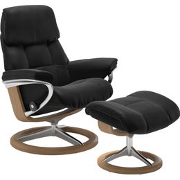 Hocker stressless, B:53cm H:41cm T:39cm, schwarz, Leder BATICK: durchgefärbtes und genarbtes Möbelleder;Leder PALOMA: durchgefärbtes