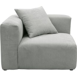 Sofa-Eckelement RAUM.ID, B:108cm H:69cm T:108cm, grau, 100% Polyester, Polsterelemente, "Gerrid", Cord-Bezug, Modul-Eckelement, auch einzeln stellbar