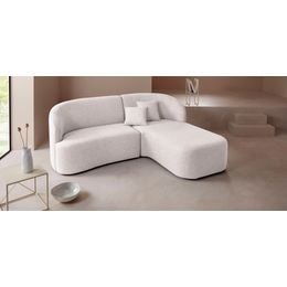 Ecksofa, B:200cm H:87cm T:165cm, beige, LeGer Home by Lena Gercke, Struktur fein 100% Polyester);Samtoptik (100% Polyester);Bouclé (100% Polyester),