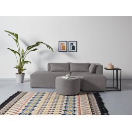 Ecksofa LEONIQUE, B:219cm H:70cm T:150,5cm, grau, Wohnzimmer, Sofas, "Alexane L-Form", zusammengesetzt aus Modulen, in vielen Bezugsqualitäten und