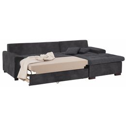 Ecksofa Home Affaire, B:247cm H:75cm T:150cm, schwarz, 100% Polyester Luxus-Microfaser/Struktur;100% Polyester PRIMABELLE/Webstoff;100% Polyester