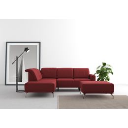 Sit & More Ecksofa SIT & MORE, B:249cm H:84cm T:205cm, rot, Wohnzimmer, Sofas, "Bailando L-Form", wahlweise mit Kopfteilverstellung und Vorziehsitz, motorisch