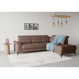 Sit & More Ecksofa SIT & MORE, B:251cm H:85cm T:220cm, braun, 98% Polyester, 2% Polyamid, Wohnzimmer, Sofas, "Sinatra L-Form", mit Ottomane, optional mit