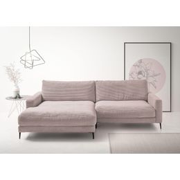 Ecksofa Inosign, B:272cm H:84cm T:190cm, rosa, 88% Polyester, 12% Polyacryl, Wohnzimmer, Sofas, "Downtown, B/T/H: 272/190/84 cm L-Form", weicher