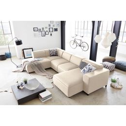 Wohnlandschaft, B:324cm H:70cm T:195cm, beige, ATLANTIC HOME COLLECTION, Sofas, "Bulky U-Form", in U-Form und XXL Sitzfläche, modular aufgebaut