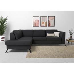 Sit & More Ecksofa SIT & MORE, B:248cm H:88cm T:201cm, schwarz, 98% Polyester 2%Polyamid, Wohnzimmer, Sofas, "Olsen L-Form", inklusive Sitztiefenverstellung,