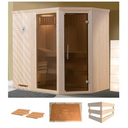 Weka Sauna "Varberg 1", ohne Ofen, (ohne Ofen), beige, Saunen, ohne Ofen