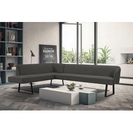 Eckbank, B:270cm H:83cm T:197cm, grau, exxpo - SOFA FASHION, Esszimmer, Sitzbänke, "Americano", mit Keder und Metallfüßen, Bezug in verschiedenen