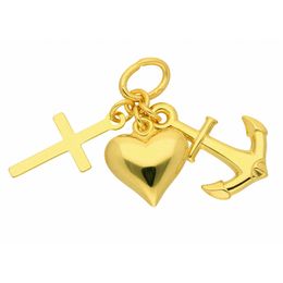 Adelia&acute;s ADELIA ́S Damen Kettenanh&auml;nger "Damen Goldschmuck 585 Gold Anh&auml;nger Glaube-Liebe-Hoffnung", Gold, gold, Gold, Schmuckanh&auml;nger, 585 Gold Goldschmuck