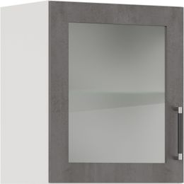 Glash&auml;ngeschrank IMPULS K&Uuml;CHEN, B:50cm H:57,9cm T:34,2cm, grau, Dekorfolie, Glas, Holzwerkstoff, K&uuml;che, Schr&auml;nke, ""Prag", Breite/H&ouml;he: 50 oder