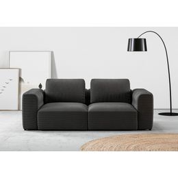 2-Sitzer RAUM.ID, B:218cm H:62cm T:109cm, grau, 95% Polyester, 5% Nylon, Sofas, "Cushid", Modulsofa, bestehend aus 2 Teilen, Breite 218 cm