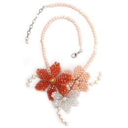 Damen Kette mit Anhänger "Estelle", orange, Basic, Collezione Alessandro, Glas, Halsketten, mit facettierten Glasperlen