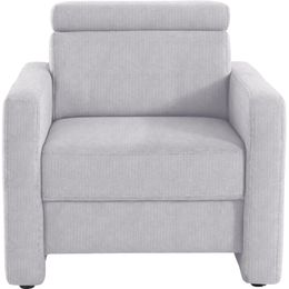 Sit & More Sessel SIT & MORE, B:87cm H:84cm T:93cm, silber, Wohnzimmer, Sessel, "Bologna", mit Federkern, inklusive Kopfteilverstellung