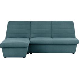 Ecksofa, B:214cm H:92cm T:168cm, blau, LOOKS by Wolfgang Joop, 100% Polyester, Wohnzimmer, Sofas, "LOOKS VIII L-Form", Quersteppung, ohne Armlehnen,