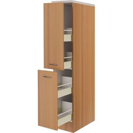 Apothekerschrank Flex-Well, B:30cm H:161cm T:60cm, braun, Holzwerkstoff, K&uuml;che, Schr&auml;nke, "Nano", (B x H x T) 30 x 161/162 x 60 cm, mit 4 Ablagen