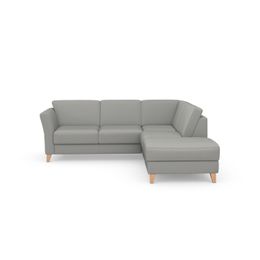 Sit & More Ecksofa SIT & MORE, B:248cm H:87cm T:213cm, silber, Wohnzimmer, Sofas, "Visby L-Form", Wahlweise mit Bettfunktion und Stauraum, frei im Raum stellbar