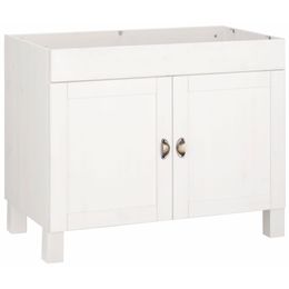 Spülenschrank Home Affaire, B:100cm H:83cm T:57cm, beige, Massivholz, Küche, Schränke, "Oslo", 100 cm breit, inklusive Einbauspüle aus Edelstahl, aus