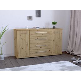 Kombikommode Wiemann, B:149cm H:86cm T:42cm, braun, Holzwerkstoff, Schlafzimmer, Sideboards, "Mainau", vormontiert