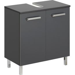 Waschbeckenunterschrank SAPHIR, B:60cm H:62cm T:33cm, grau, Spanplatte, Schr&auml;nke, "Quickset Unterbeckenschrank mit 2 T&uuml;ren, 60 cm breit, ohne