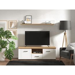TV-Board Home Affaire, B:147cm H:47,5cm T:41cm, braun, MDF, Spanplatte, Sideboards, "Valencia"