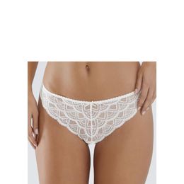 Vivance Damen String "Mirabella", Gr. 44, beige, Microtouch, Obermaterial: 87% Polyamid, 13% Elasthan, Unterhosen, rundherum aus Spitze