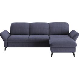Sit & More Ecksofa SIT & MORE, B:267cm H:88cm T:200cm, blau, 90% Polyester, 10% Polyamid, Wohnzimmer, Sofas, "Leandro L-Form", Wahlweise mit Bett-, Kopfteil -