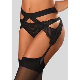 Damen String, Petite Fleur Gold, Gr. 36, schwarz, Spitze, Obermaterial: 90% Polyamid, 10% Elasthan, Unterhosen, mit eleganter Spitze