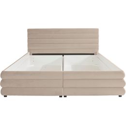 Polsterbett, B:212cm L:211cm, beige, LeGer Home by Lena Gercke, 100% Polyester, Betten, "Maylis", wahlweise mit und ohne Matratze und Lattenrost,