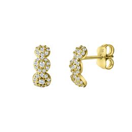 Diamonds by Ellen K. Damen Paar Ohrstecker "Gold 585 mit 60x Zirkonia wei&szlig;", one-size, Gold, gelb, FASCINATION BY ELLEN K., Gold, Ohrringe
