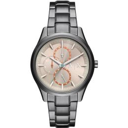 Armani Exchange Herren Multifunktionsuhr, grau, Armbanduhren, Quarzuhr, Armbanduhr, Herrenuhr, analog, Edelstahlarmband