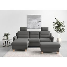 Sit & More Ecksofa SIT & MORE, B:234cm H:90cm T:168cm, grau, Wohnzimmer, Sofas, "Farö L-Form", inklusive Federkern, wahlweise mit Bettfunktion und Bettkasten