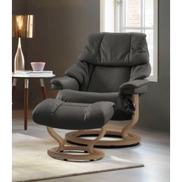 Relaxsessel stressless, B:75cm H:96cm T:75cm, grau, Leder BATICK: BATICK ist ein leicht korrigiertes, durchgefärbtes und genarbtes Möbelleder, bei