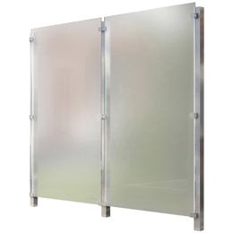STAKET PRO Zaun, Pfosten: 3 Stk., silber, Zaunelemente, Glaszaun, Gesamtl&auml;nge: 2,265 m, 3 Pfosten