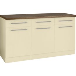 Wiho-K&uuml;chen Unterschrank WIHO K&Uuml;CHEN, B:150cm H:85cm T:60cm, beige, K&uuml;che, Schr&auml;nke, "Unna", 150 cm breit