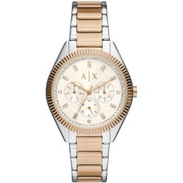 Armani Exchange Damen Multifunktionsuhr, silber, Armbanduhren, Quarzuhr, Armbanduhr, Damenuhr, analog, Edelstahlarmbanduhr