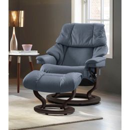 Relaxsessel stressless, B:75cm H:96cm T:75cm, blau, Leder BATICK: BATICK ist ein leicht korrigiertes, durchgefärbtes und genarbtes Möbelleder, bei
