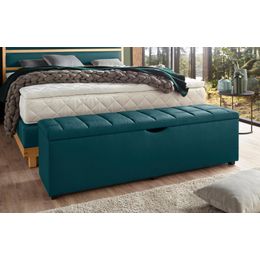 Hockerbank Places of Style, B:160cm H:42cm T:40cm, blau, Struktur fein (100% Polyester) für Bett Classico, Piazza, Premium und Vega;Struktur (100%