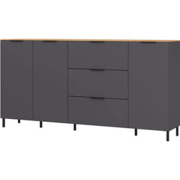 Sideboard Germania, B:192cm H:98cm T:40cm, braun, Spanplatte, Wohnzimmer, Sideboards, "California", Breite 192 cm