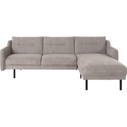 Ecksofa Andas, B:239cm H:81cm T:166cm, grau, Struktur weich (100% Polyester);Luxus-Microfaser Lederoptik (100% Polyester);100% NaturLEDER,