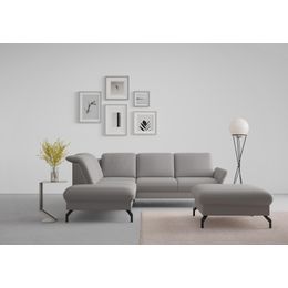 Sit & More Ecksofa SIT & MORE, B:250cm H:84cm T:207cm, grau, Wohnzimmer, Sofas, "Fashion L-Form", wahlweise mit Kopfteilverstellung und Vorziehsitz, motorisch