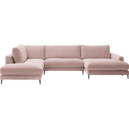 Wohnlandschaft Inosign, B:341cm H:84cm T:223cm, rosa, 88% Polyester, 12% Polyacryl, Sofas, "Downtown XXL B/T/H: 341/223/84 cm Loungemöbel zum