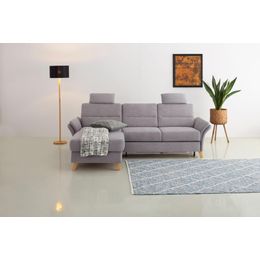 Ecksofa Home Affaire, B:252cm H:90cm T:162cm, silber, 100% Polyester, Wohnzimmer, Sofas, "Westerland L-Form", Federkern-Polsterung, wahlweise mit