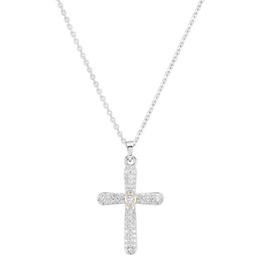 UNIKE JEWELLERY Damen Kette mit Anhänger "CLASSY BOLD CROSS KREUZ, UK.CL.1205.0056", Silber 925 (Sterlingsilber), L: 47, silber, Silber 925