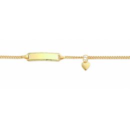 Adelia´s ADELIA ́S Damen Goldarmband "333 Gold Flach Panzer Armband Mit Motiven 14 cm", 14, Gold, gold, Gold, Armbänder, 333 Gold Goldschmuck für Damen