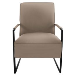 K+w Komfort & Wohnen Cocktailsessel, B:62cm H:77cm T:83cm, grau, K+W KOMFORT & WOHNEN, Sessel, mit bezogenen Armlehnen, Gestell in Metall schwarz Struktur