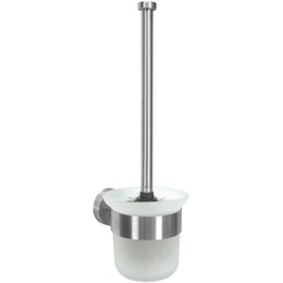 WC-Garnitur Kleine Wolke, B:11,5cm H:35cm L:13,6cm, silber, Aluminium, Glas, Reinigungsb&uuml;rsten, "Allegra", Glas/Edelstahl