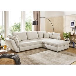 Jockenhöfer Ecksofa, B:303cm T:101cm, beige, JOCKENHÖFER GRUPPE, Korpus: 100% Polyester;Kissen: 75% Baumwolle, 25% Polyester, Wohnzimmer, Sofas, "Jerez L-Form",