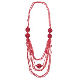 Damen Lange Kette "Laren", rot, Basic, Collezione Alessandro, Glas, Halsketten, handbemalten Kunststoffelemente