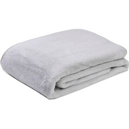 G&ouml;zze Wohndecke G&Ouml;ZZE, B:220cm L:240cm, silber, Polyester, Wohndecken, "Merino Wendewohndecke", kuschelig weich
