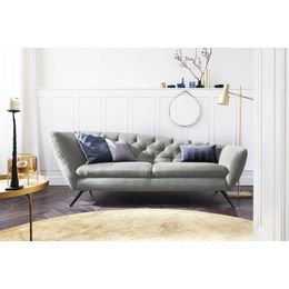 Recamiere LEONIQUE, B:223cm H:84cm T:95cm, silber, Samtoptik (100 Polyester), Sofas, "Beatrice", Recamiere links oder rechts, passend zur